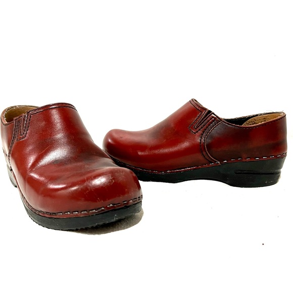 Dansko | Shoes | Dansko Red Leather Clogs Size 37 | Poshmark